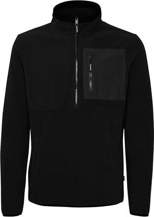 Blend Blend BHFloren Pull en polaire pour homme avec col montant, poche poitrine et poches latérales, coupe droite, Noir (194007)., XL