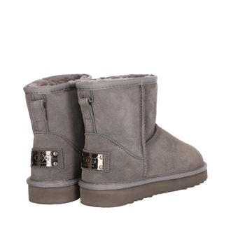 OOG Generation Boots Damen Lederboots Stiefel Mini Boots, Schneestiefel echtes Leder, warme und Fell gefütterte Winterschuhe, rutschfeste, Flache, bequem und Kurze S
