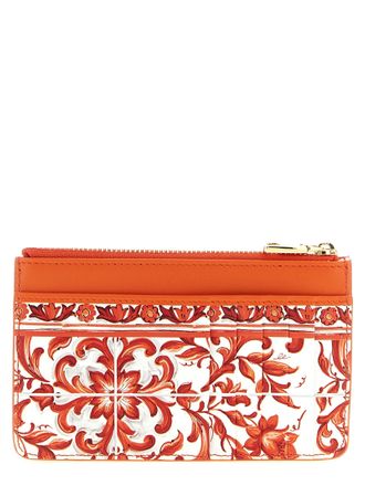 Dolce & Gabbana Womens Orange Calfskin Cardholder Accessory