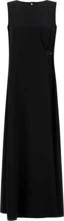 Herno Femme, Robes, Noir, Taille: 40 FR Diagonal Fluid Dress