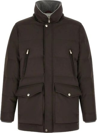 Brunello Cucinelli Stretch Bonded Nylon Down Parka - - Coats - Herren - Braun - XL