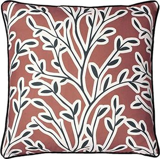 furn. Annika Feder gefüllt Kissen, Polyester, Brick, 50 x 50cm