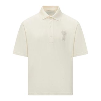 Ami Homme, Tops, Blanc, Taille: S De Coeur Polo en Piqu&eacute; de Coton
