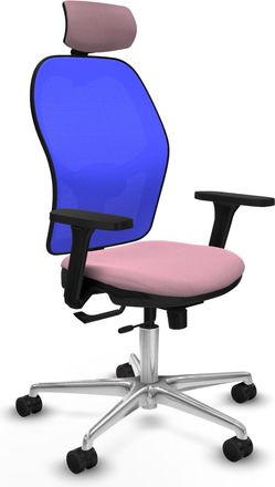 Piqueras y Crespo Ergonomischer Stuhl mit Jorqu&eacute;-Armen, h&ouml;henverstellbarer Lendenwirbelst&uuml;tze und h&ouml;henverstellbarem Kopfteil und Neigungsverstellung, ausgestattet mit 