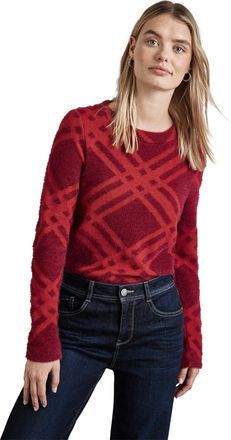 Street One Damen A322234 Flauschiges Langarmshirt, Beet Red, 38 EU