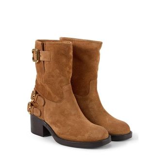 Chlo&eacute; Bottines &agrave; boucle Dakota en cuir de veau