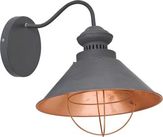 Licht-Erlebnisse Stilvolle Wandlampe Grau Kupfer Industrie Design LOFT Wandleuchte Wohnzimmer Treppenhaus
