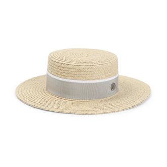 Maison Michel Femme, Accessoires, Beige, Taille: S Raffia Hat