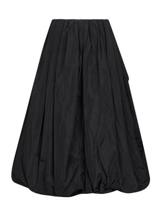 Jil Sander Womens Asymmetric Draped Skirt Black Taffeta Polyester