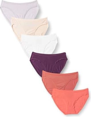 Amazon Essentials Bas de Bikini en Coton (Grandes Tailles Disponibles) Femme, Lot de 6, Neutral Shades, 46