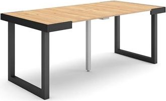 Skraut Home | Ausziehbarertisch | Multifunktionaler ausziehbarer | 180 | Für 8 Gäste | Massivholz Beine | Moderner Stil | Eiche