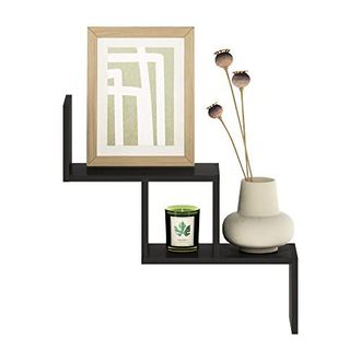 Furinno Rossi Wandhalterung, schwebende Leiter, Espresso