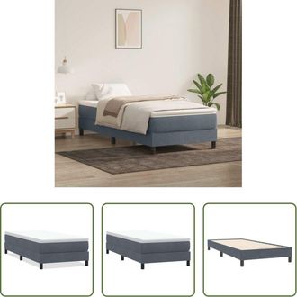 vidaXL Samt - Boxspringbett ohne Matratze Dunkelgrau 100x220 cm Samt