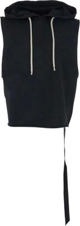Rick Owens Homme, Tops, Noir, Taille: M Drawstring Sleeveless Sweat &agrave; capuche