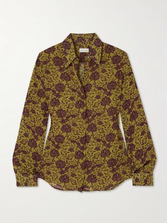 Dries Van Noten Chemisier En Cr&ecirc;pe De Chine &Agrave; Imprim&eacute; Fleuri - Vert