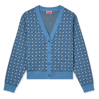 Kenzo Gewebter Cardigan Pullover - - Knitwear - Damen - Blau - M