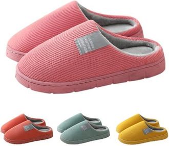 Generic Pantoufles Femme en Peluche Hiver Chaud Chaussons de Polaire Doux et L&eacute;gers pour la Maison Confortable Chaussons Pilou Chausson Plats Sherpa Fourr&eacute;es 