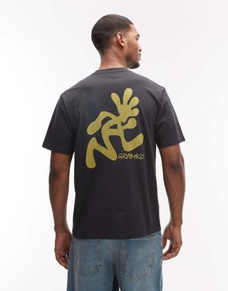 Gramicci Running Man - T-shirt &agrave; manches courtes avec imprim&eacute; graphique au dos - Noir