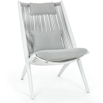 BIZZOTTO Gepolsterter Lounge-Sessel Aloha aus Aluminium f&uuml;r Garten und Terrasse -Weiss