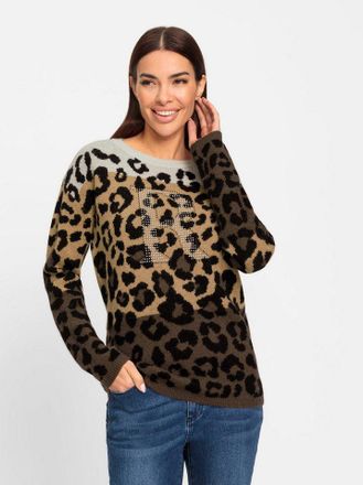 Heine Strickpullover Jacquard-Pullover Langarm Jacquard