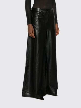Norma Kamali Pantalon palazzo large en similicuir &agrave; taille mi-haute