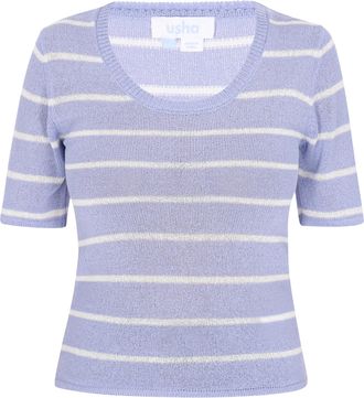 Usha Pullover Frauen hellblau cremewei&szlig;