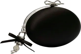 Self Portrait Crystal-Embellished Bow Clutch - Black