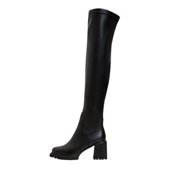Cesare Gaspari Kniehohe Stiefel mit Blockabsatz - - Shoes - Damen - Schwarzk - 39 EU