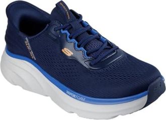 Skechers Baskets Dlux Vapor pour Homme, Bordure Orange en Maille thermofusible Bleu Marine, 44 EU