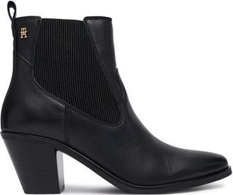 Tommy Hilfiger Stiefeletten Leather Western Chelsea Boot FW0FW09582 Schwarz
