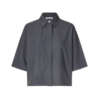 Sams&oslash;e & Sams&oslash;e Salulu SS Shirt - - Blouses & Shirts - Damen - Grau - M