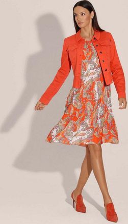 Madeleine Midikleid Stilvolles Faltenkleid mit Paisley-Muster Freizeitkleid mit Rundhals, Plisseefalten und Halbarm