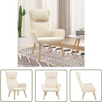 vidaXL Vidaxl - The Living Store Relaxsessel Cremewei&szlig; Samt - Samtsessel - Bequemer Sessel - Lounge Chair - Cremefarbener Sessel - Sessel F&uuml;r Wohnzimmer