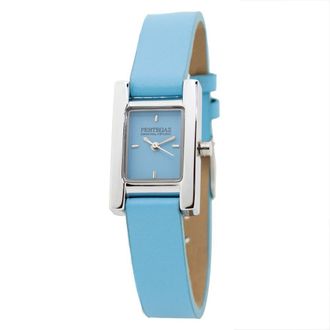 Pertegaz Blaue Leder-Armbanduhr