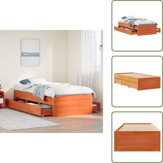 vidaXL The Living Store - vidaXL Massivholzbett ohne Matratze mit Schubladen Braun 100x200 cm