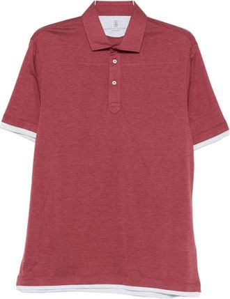 Brunello Cucinelli Homme, Tops, Rouge, Taille: XL Polo Textur&eacute;