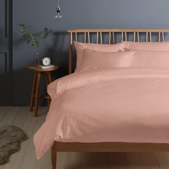 Pizuna 400 Fadenzahl aus Baumwolle Bettwäsche Misty Rose, 100% Langstaple Baumwolle Bettbezug und Kissenbezug, 100% Baumwolle Mako Satin 2-Teilig Bettwäsches