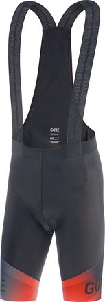 Gore Kurze Herren Fahrrad-Tr&auml;gerhose Ardent Fade, Mit Sitzpolster, S, Schwarz/Feuerrot