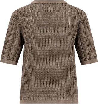 Fynch-Hatton Kurzarmpullover braun,Casual,Baumwolle,Strukturiert,Polokragen,Kurz,Casual Fit