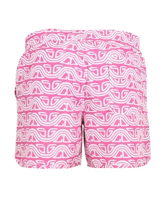 GCDS Waved Print Swim Shorts - Pink