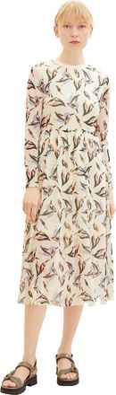 Tom Tailor Tom Tailor Denim Damen Mesh Kleid mit Muster, 27463 - Cream Abstract Print, XS