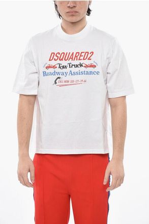 Dsquared2 Cotton Crew-Neck T-Shirt with Logo Print size S