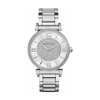 Michael Kors Femme, Accessoires, Gris, Taille: ONE Size Montre Catlin Pav&eacute;