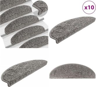vidaXL Stufenmatten 10 Stk. 65x25 cm Grau - Stufenmatte - Treppenmatte - Treppenschutz - Treppenteppich - Laufmatte - Home & Living