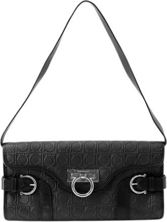 Ferragamo Pre-owned aq-21 Sac bandouli&egrave;re - Femme - Pre-owned - Noir - Taille: ONE Size