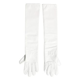 Dolce & Gabbana Embossed DG Logo Handschuhe - - Accessories - Damen - Wei&szlig; - ONE SIZE