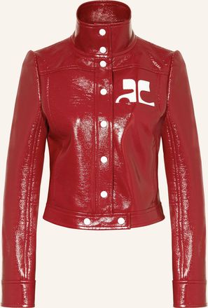 Courr&egrave;ges Jacke In Lederoptik rot