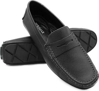 Zerimar Mocassins Classiques pour Homme | Cuir de Haute qualité | Design sophistiqué et élégant | Noir | Taille 44
