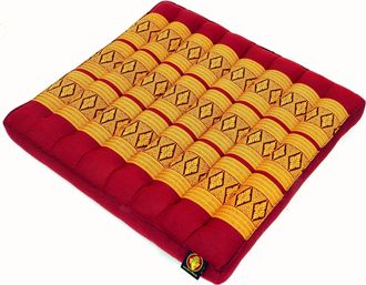 Guru Shop Sitzkissen, Bodenkissen, Bodenmatte Thai, aus Kapok, 50x50 cm - rot