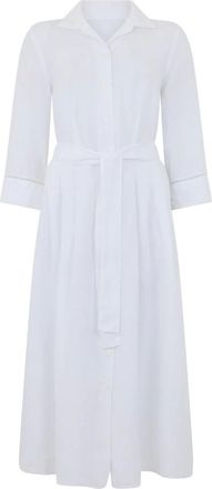 120% Lino Femme, Robes, Blanc, Taille: 42 FR Robes
